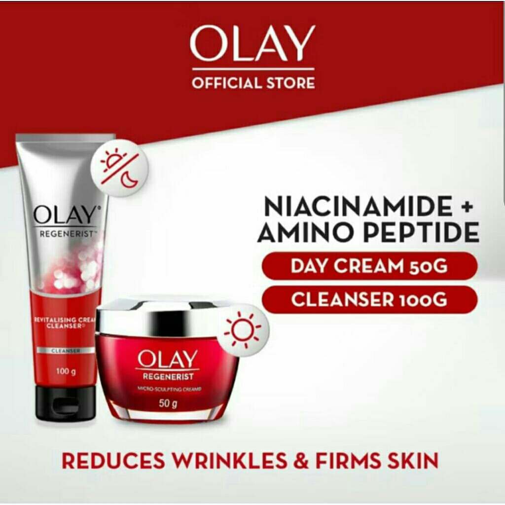 Jual OLAY SET REGENERIST CLEANSER 100 GR + REGENERIST MICRO SCULPTING ...