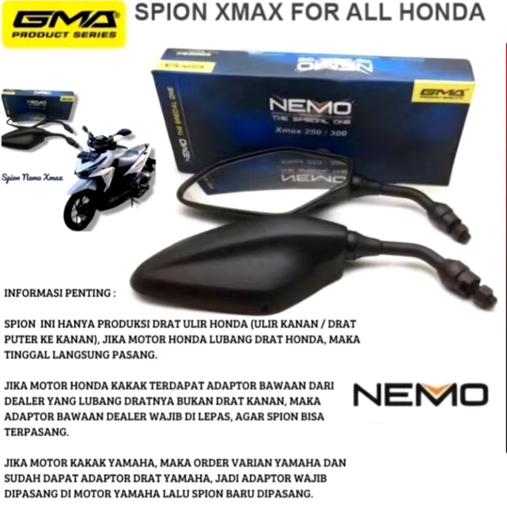 Jual Spion Motor Universal Model Xmax - NEMO Aerox Vario 125 150 160 ...