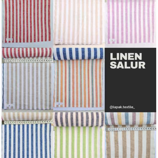 Jual Kain Katun Linen Stripe / Bahan Linen salur / Kain Stripe meteran ...