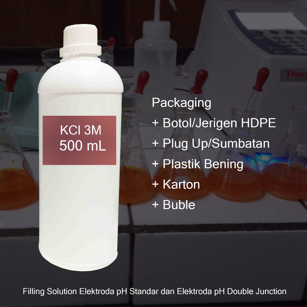 Jual Filling Solution KCl 3M 500ml untuk Elektroda pH Standar & Double ...