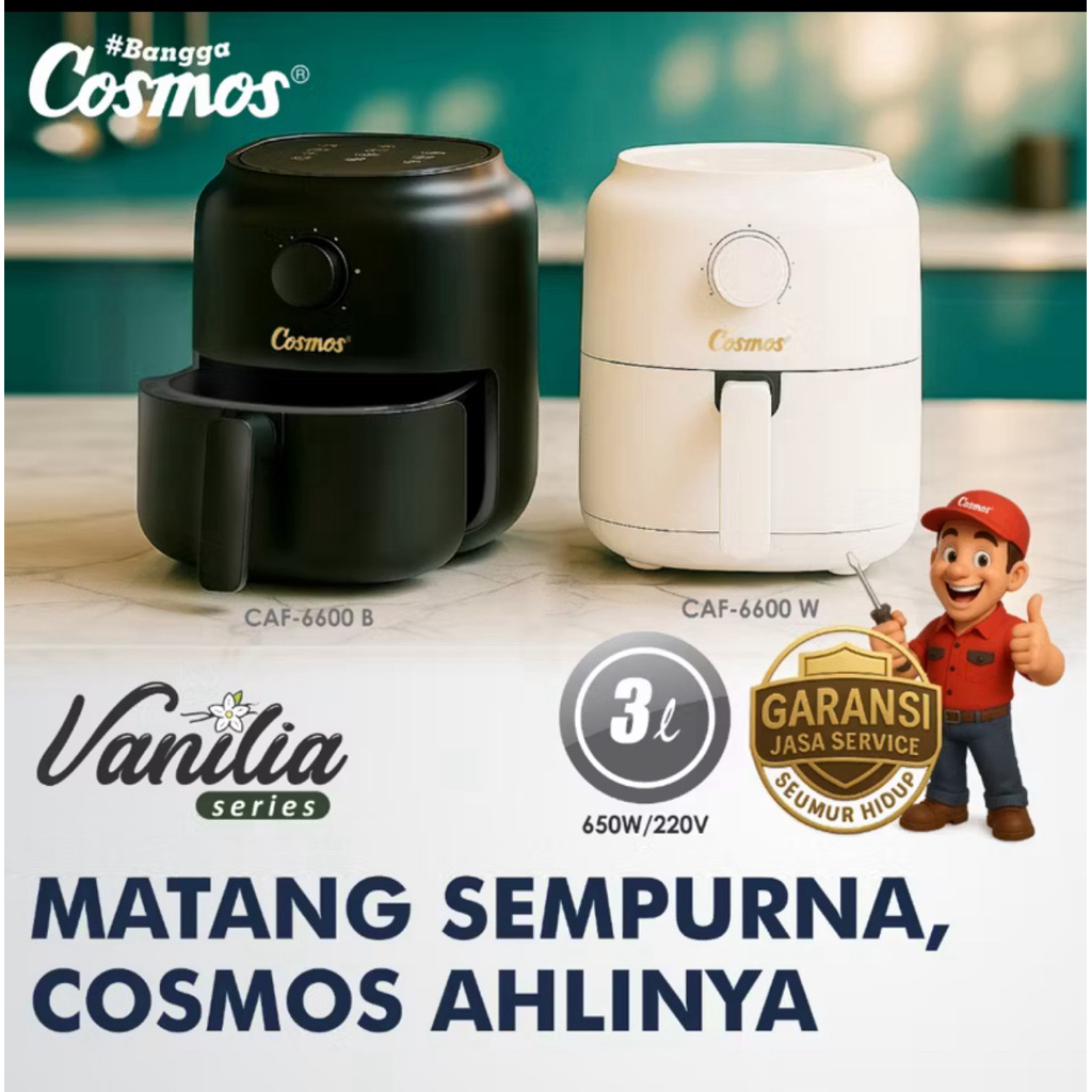 Jual Cosmos Air Fryer CAF-6600 Vanila Series | Shopee Indonesia