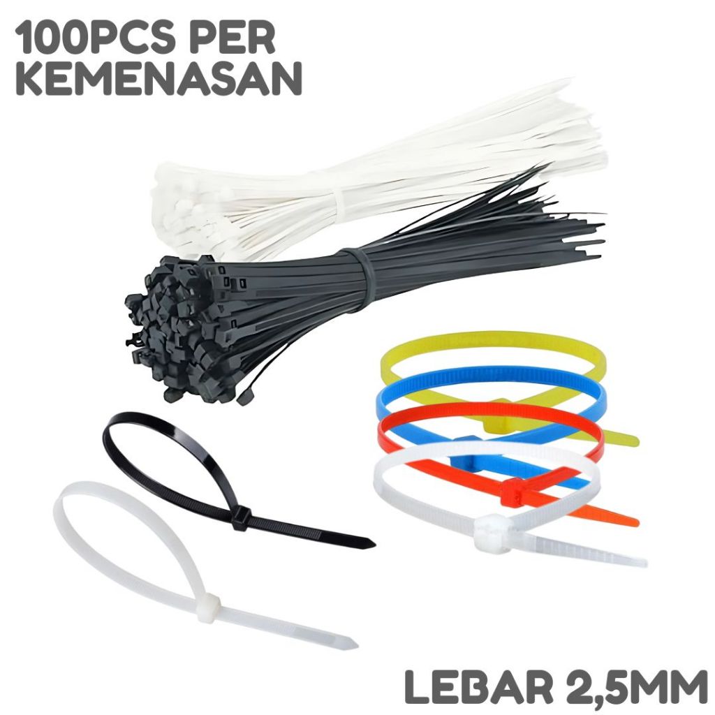 Jual KABEL TIES / CABLE TIES/ LEBAR 2,5MM / PANJANG 10/15/20MM MEVAL ...