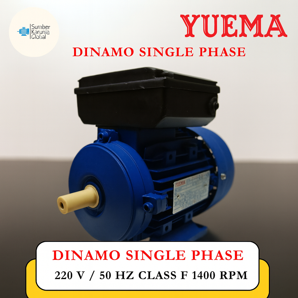 Jual Yuema Dinamo Elektro Motor 1 Phase 220V 3 HP 1400 RPM Class F Model Foot Dinamo|Lilitan ...