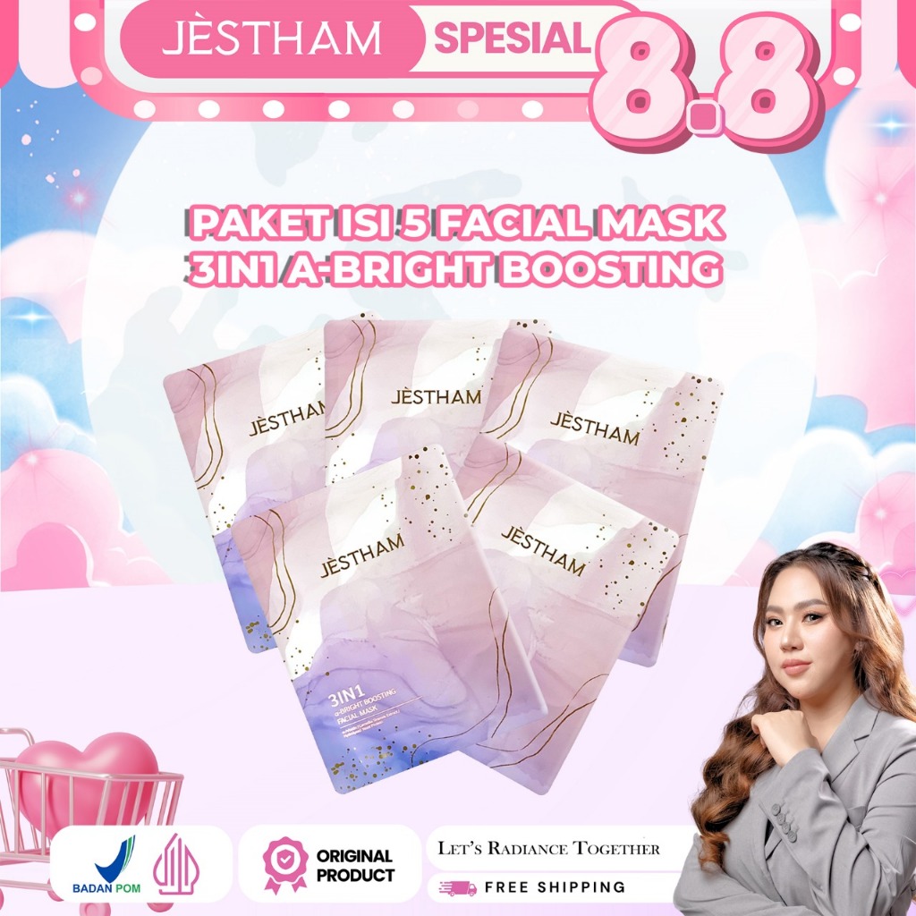 Jual Jestham Paket isi 5 Facial Mask 3IN1 a-Bright Boosting | Shopee ...