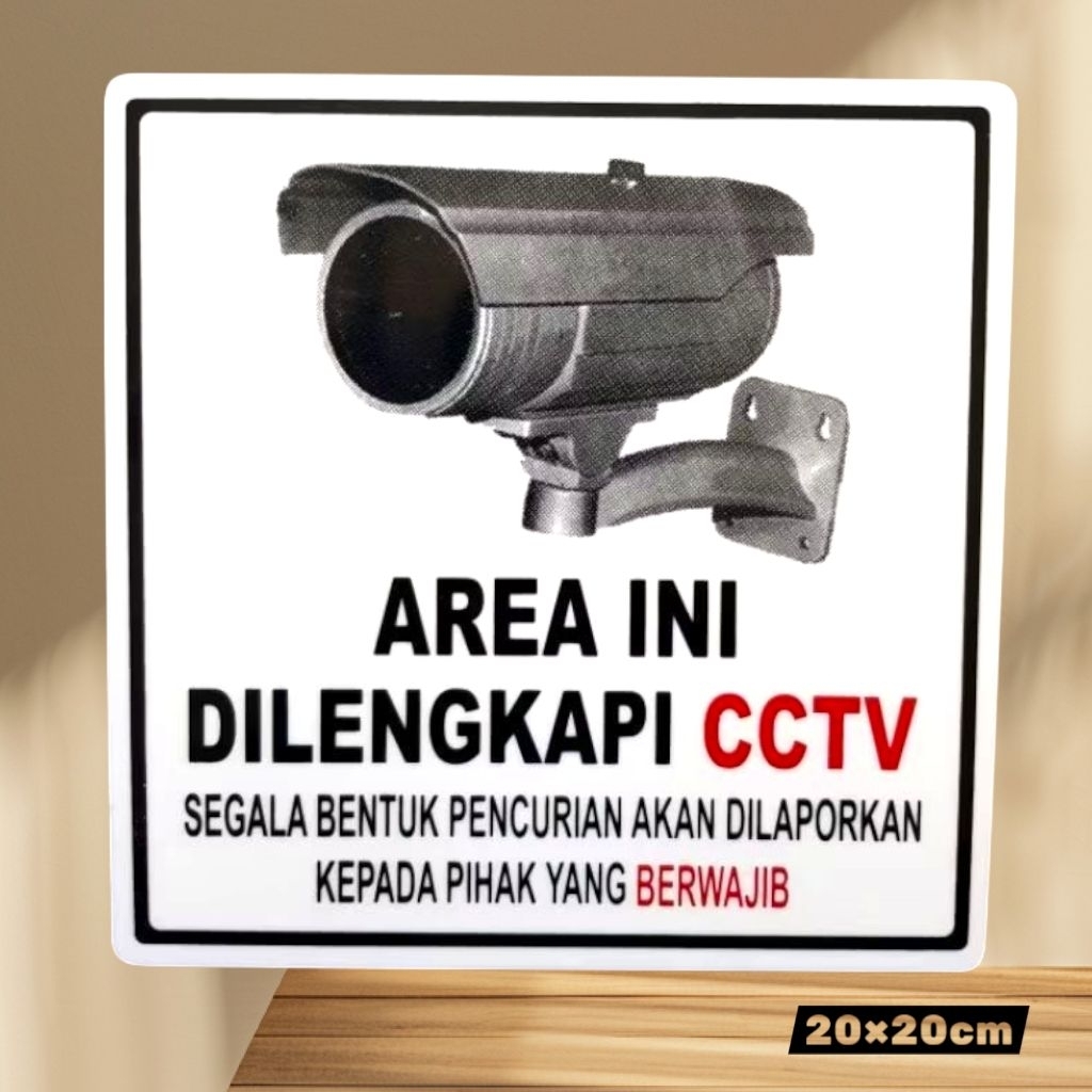 Jual Sign akrilik AREA INI DILENGKAPI CCTV tebal 2mm | Shopee Indonesia