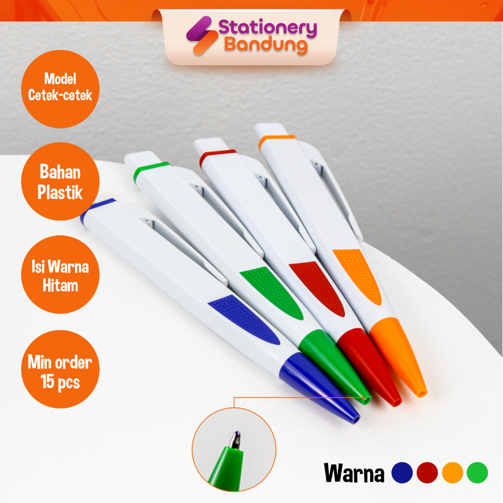 Jual Ballpoint Gepeng Pulpen Plastik Gepeng Souvenir Promosi Murah ...
