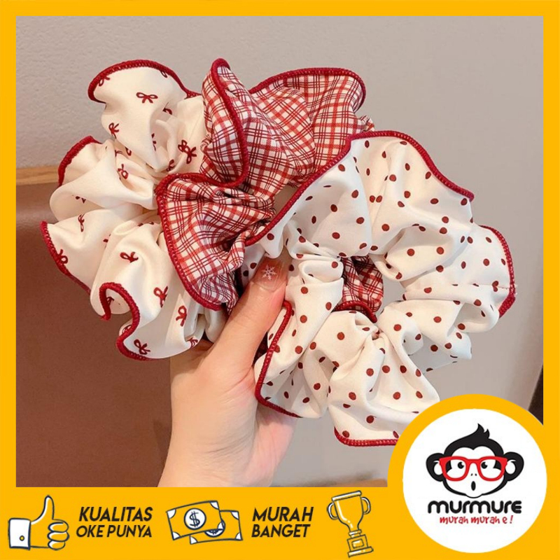 Jual MURMURE I SCRUNCHIE RED WHITE IKAT RAMBUT MERAH PUTIH IKAT RAMBUT ...