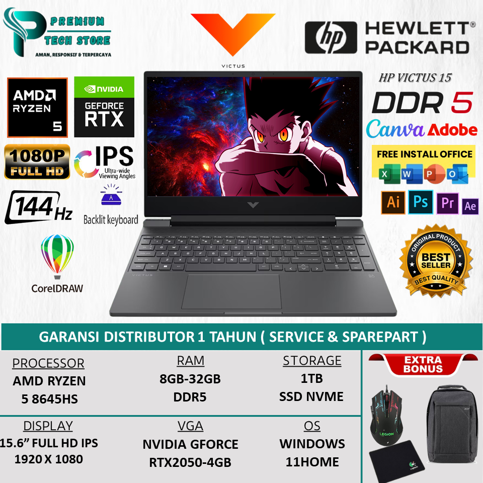 Jual Laptop Gaming Hp Victus 15 AMD Ryzen 5 8645HS 32GB 1TB SSD RTX2050 ...