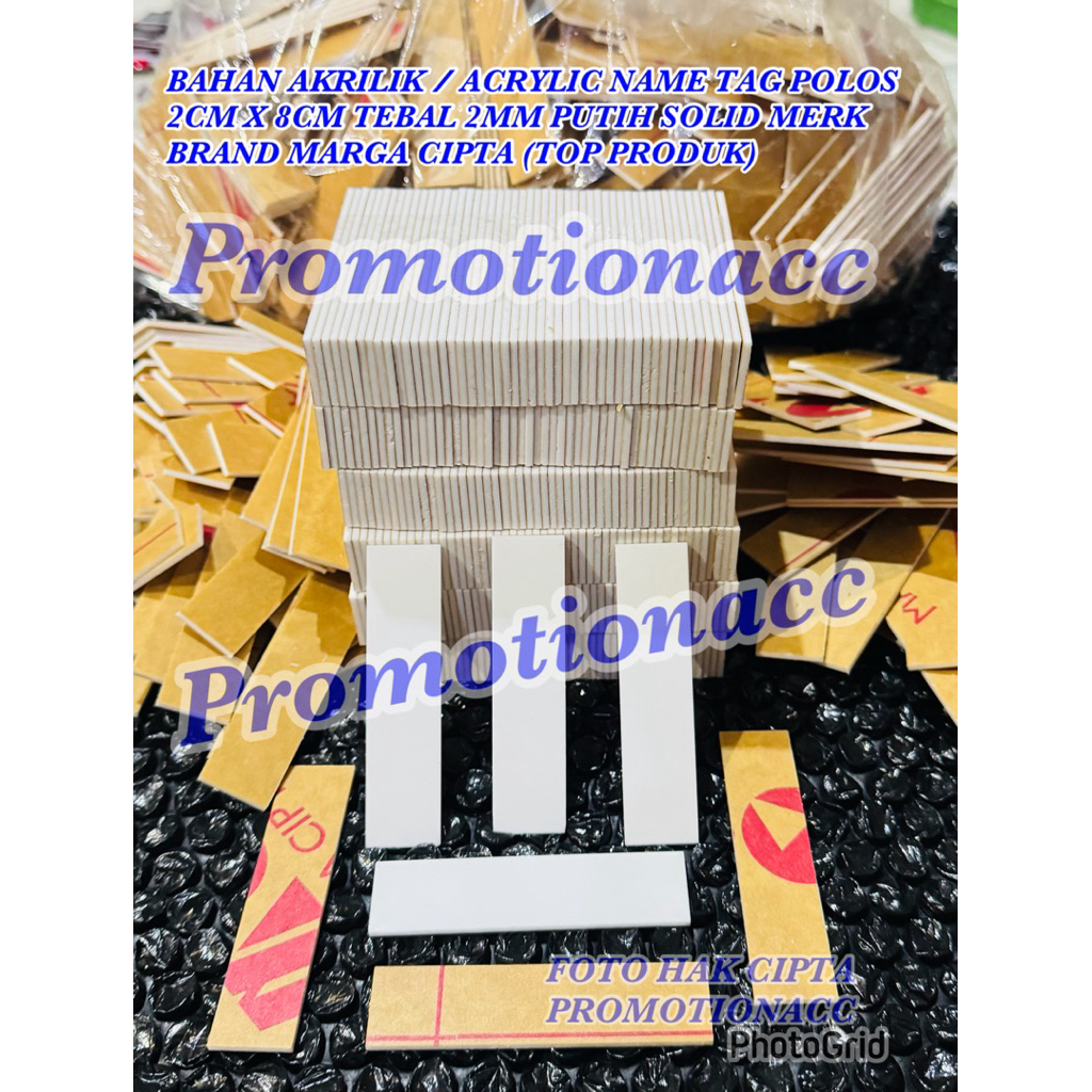 Jual Bahan Papan Nama Dada / Bahan Name Tag Akrilik (Acrylic) 2cm x 8cm ...