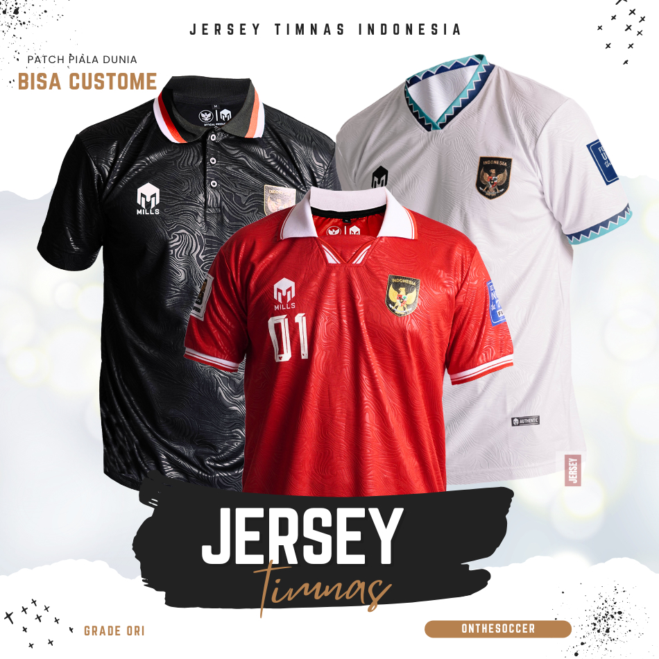 Jual Jersey Timnas indonesia Mills Dewasa Hitam Merah Putih Tersedia ...
