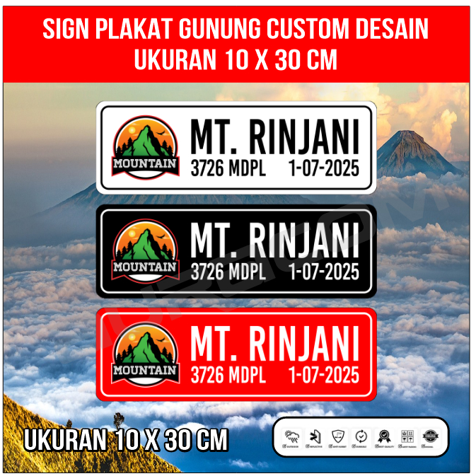 Jual SIGN PLAKAT GUNUNG CUSTOM DESAIN UKURAN 10 X 30 CM (E55) | Shopee ...