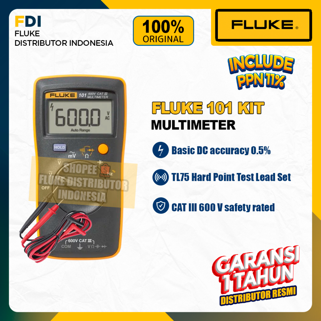 Jual FLUKE 101 KIT Digital Multimeter | Shopee Indonesia