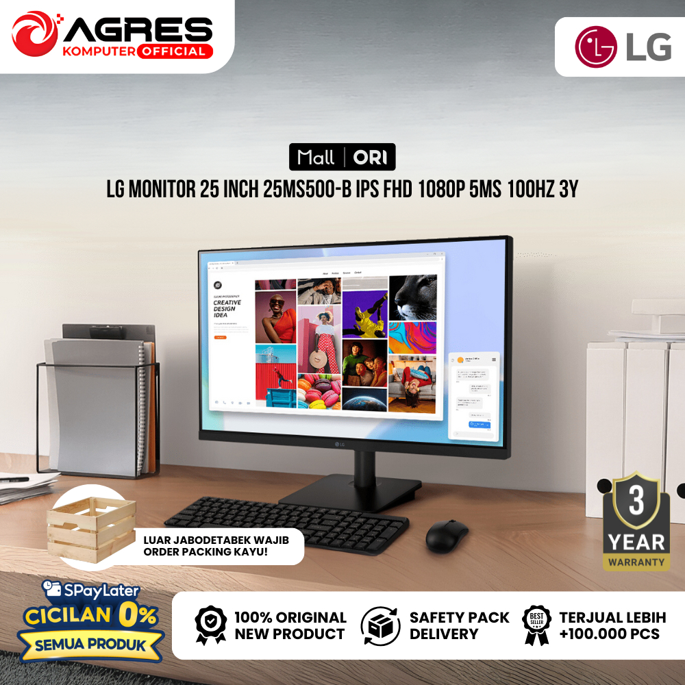 Jual LG MONITOR 25 INCH 25MS500-B IPS FHD 1080P 5MS 100HZ 3Y | Shopee ...