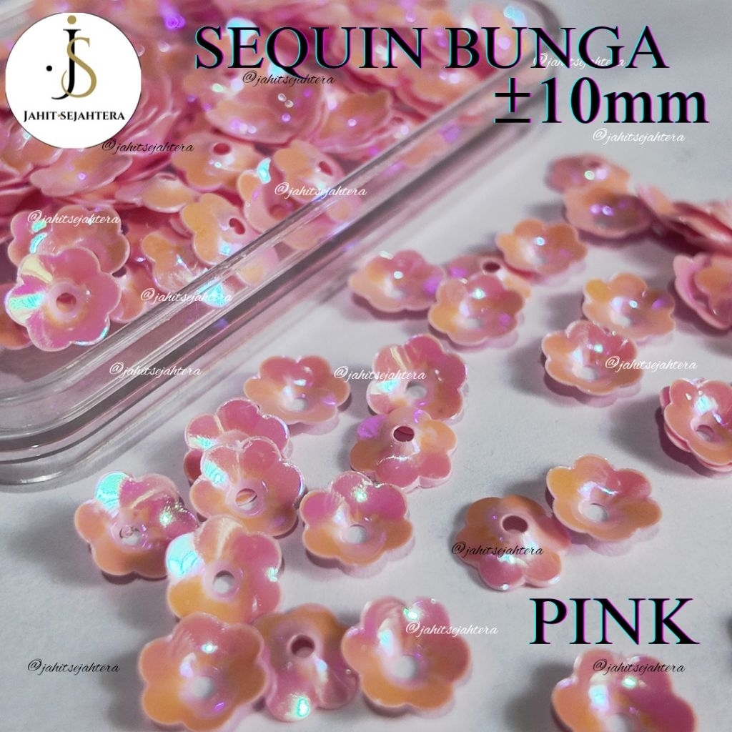 Jual Sequin Bunga Kelopak Jahit Warna Uk. ±10mm [ 25 GR ] | Shopee ...