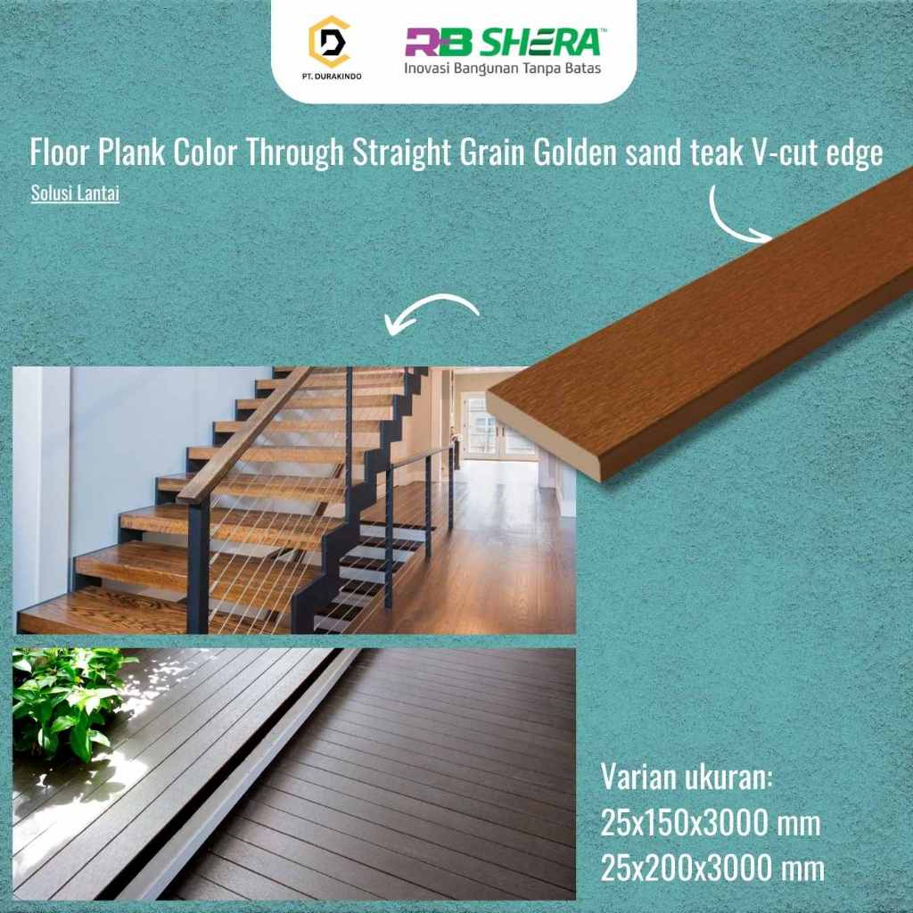 Jual RBShera Floor Plank Color Through Straight Grain Golden sand teak ...