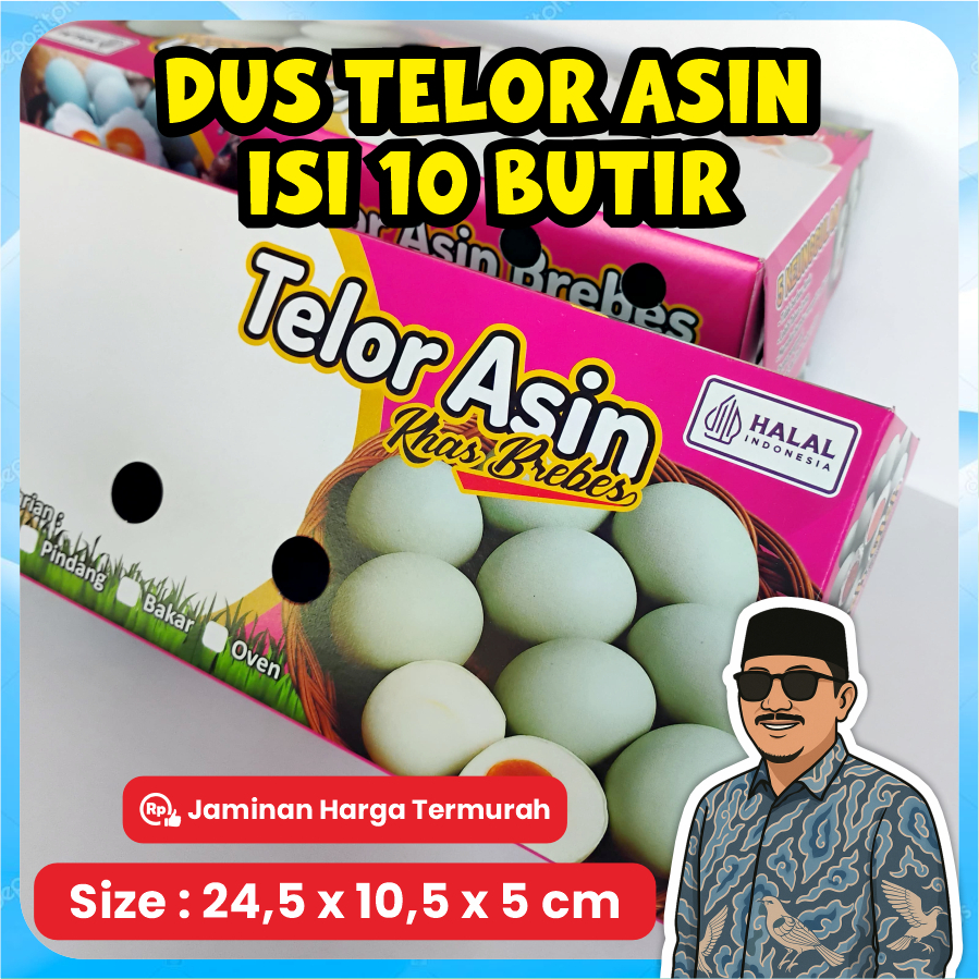 Jual Dus Telor Asin Khas Brebes Kosong bisa muat 10 butir isi 100 ...