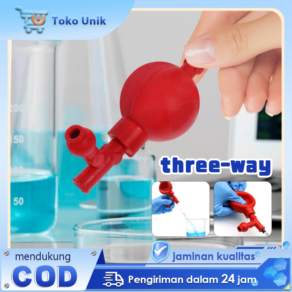 Jual Pipet Filler 3 Valve Bola Hisap Karet Merah Pipette Pump Rubber ...