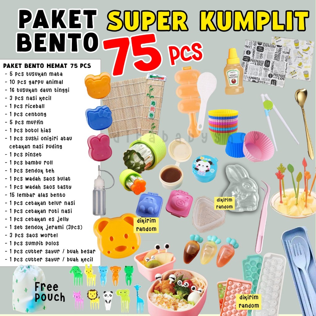 Jual READY BANDUNG 1 Paket Hemat bento Perbekalan Bento Si Kecil ...
