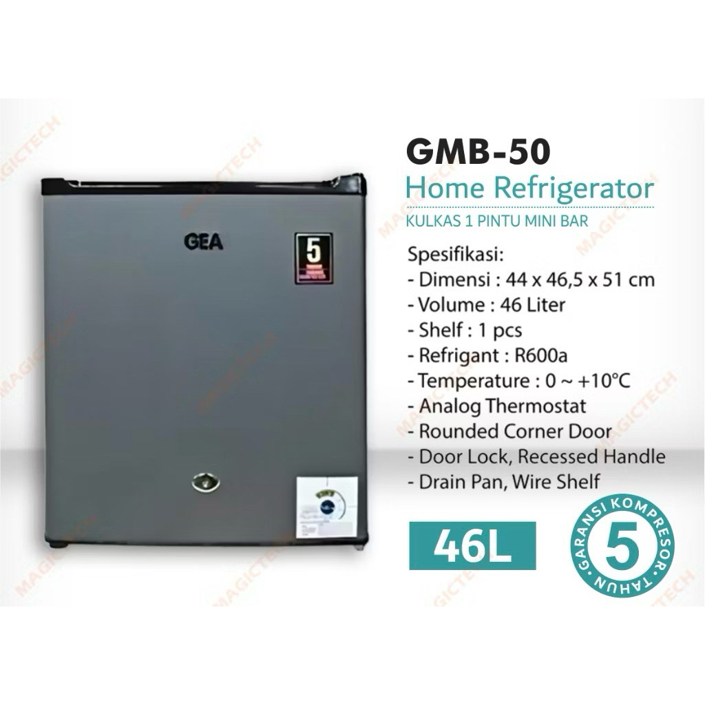 Jual Kulkas Mini Bar Gea 1 Pintu GMB-50 46L | Shopee Indonesia