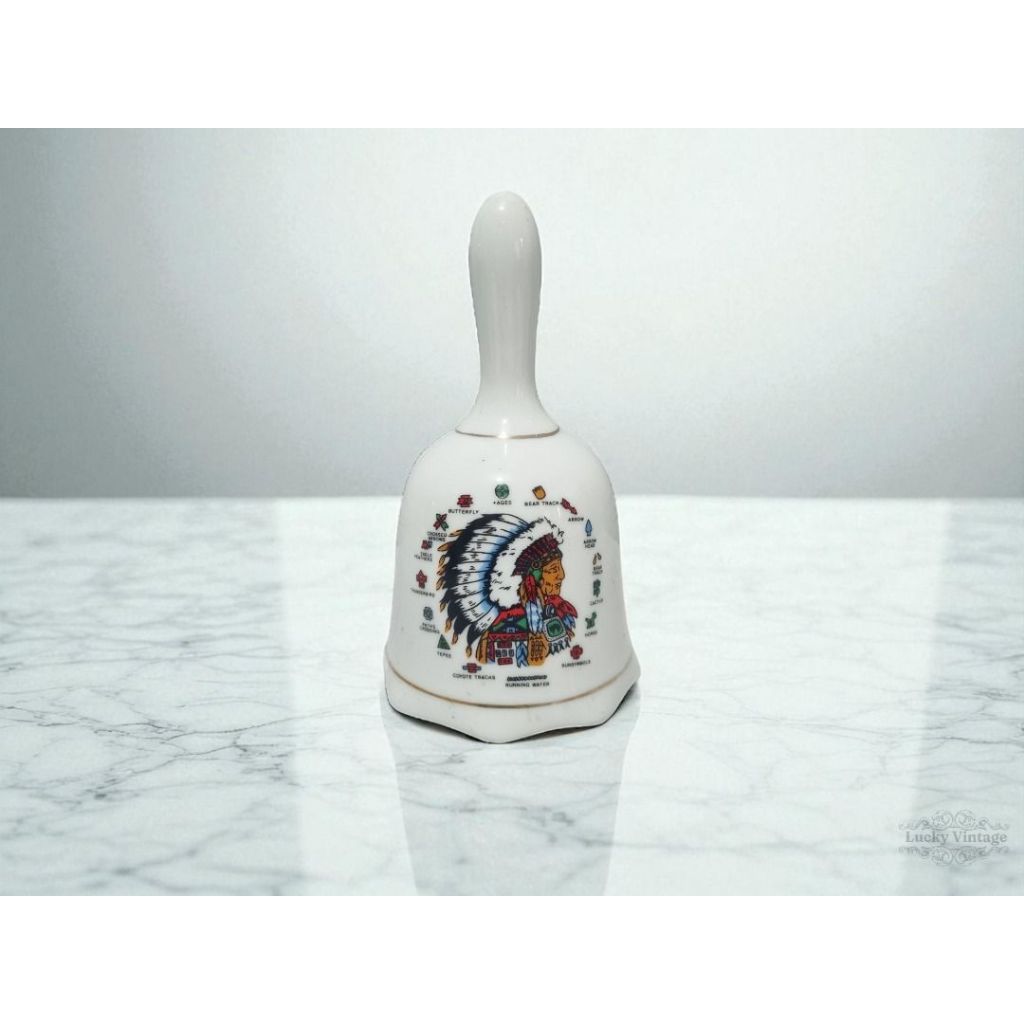 Jual Vintage Souvenir Collector Bell with Native American Chief Bonnet ...