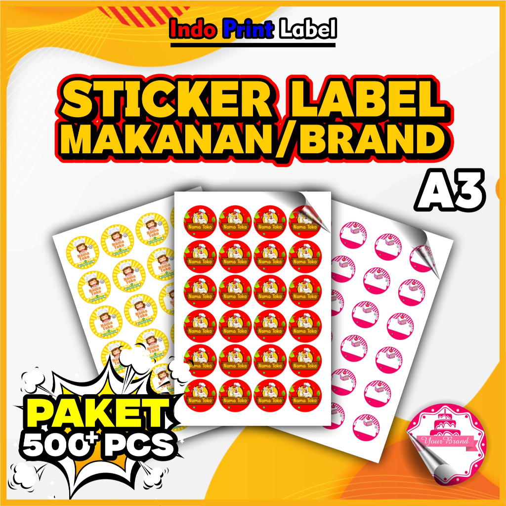 Jual A3 500pcs LOGO USAHA MAKANAN / STIKER MAKANAN/ STIKER USAHA / LOGO ...