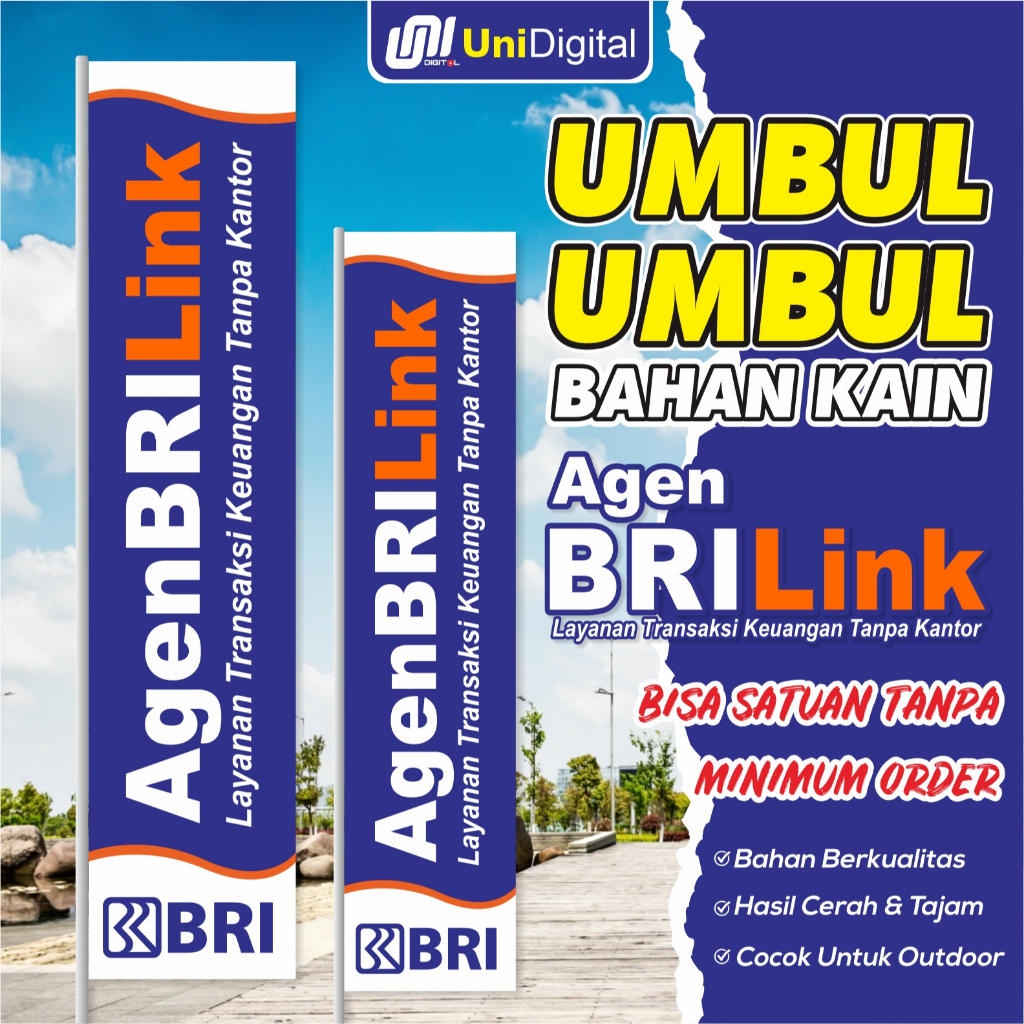 Jual Umbul-Umbul Kain Agen BRILink (Bisa Custom Design) | Shopee Indonesia