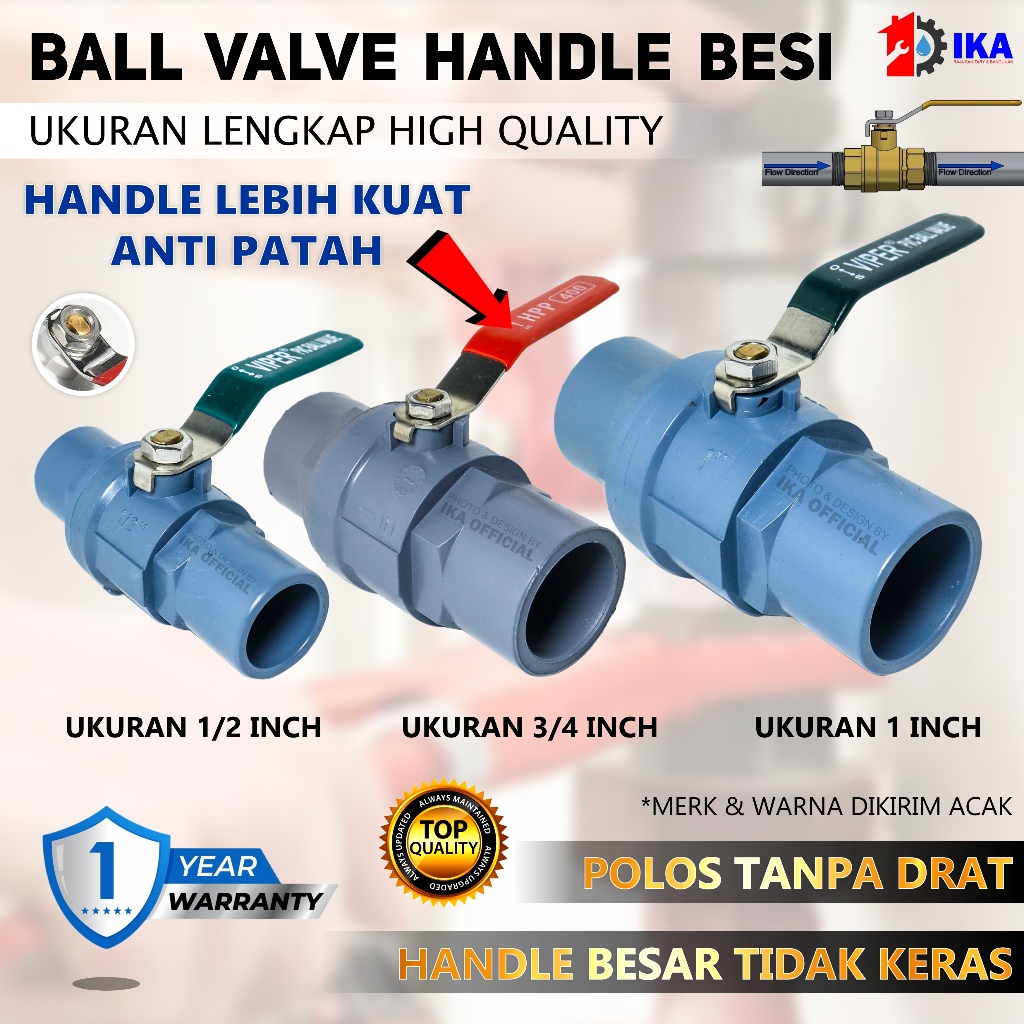 Jual Ball Valve Blitz Gagang Stainless Tebal EDISI TERBARU (sudah paten) uk. 1/2, 3/4, 1 /Stop ...