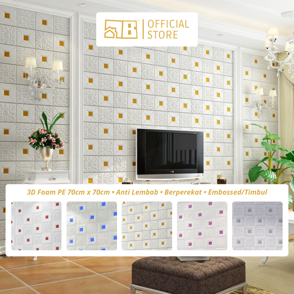 Jual (13 Varian) Wallsticker 3D Foam Batik Dinding dan Plafon Anti ...