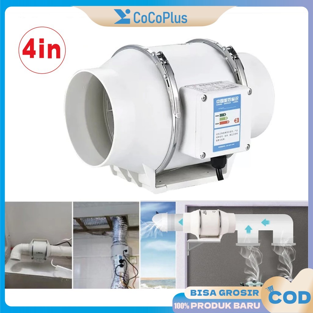 Jual 4 Inch Exhaust Fan Dapur Hexos Penyedot Home Silent Pipe ...