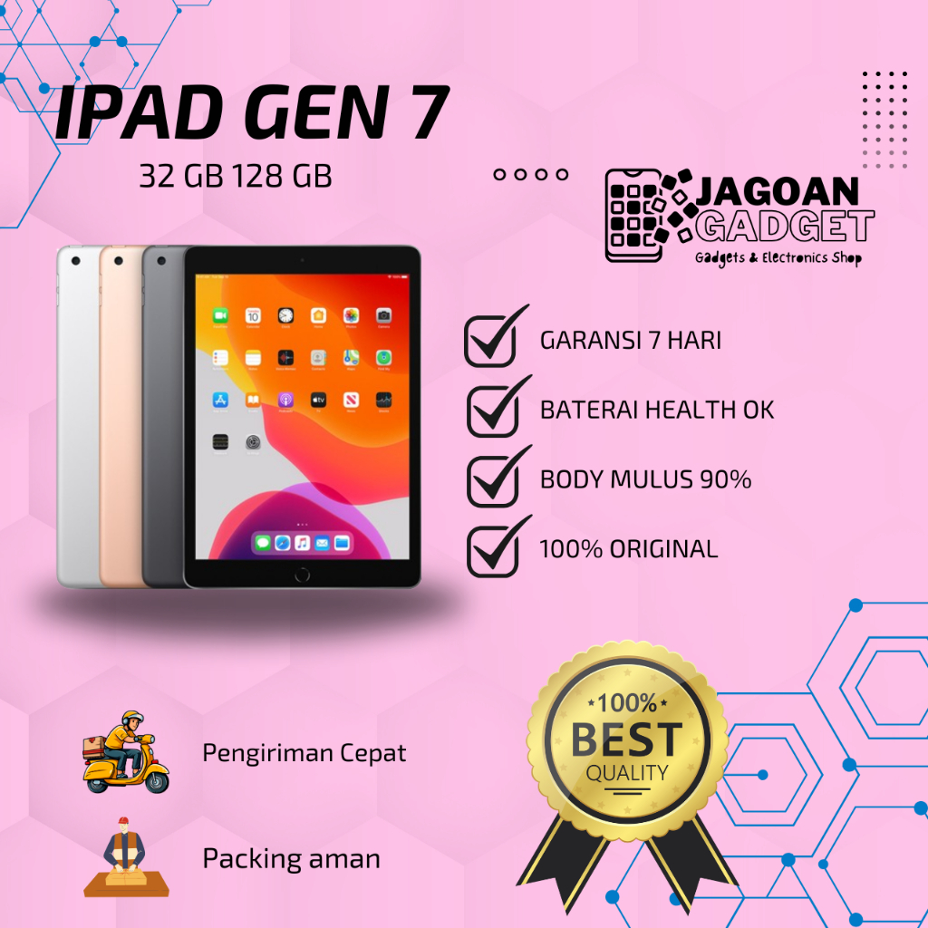 Jual iPad 7 32GB 128GB Gen 7 Wifi Only Second Original Fullset | JAGOAN GADGET | Shopee Indonesia