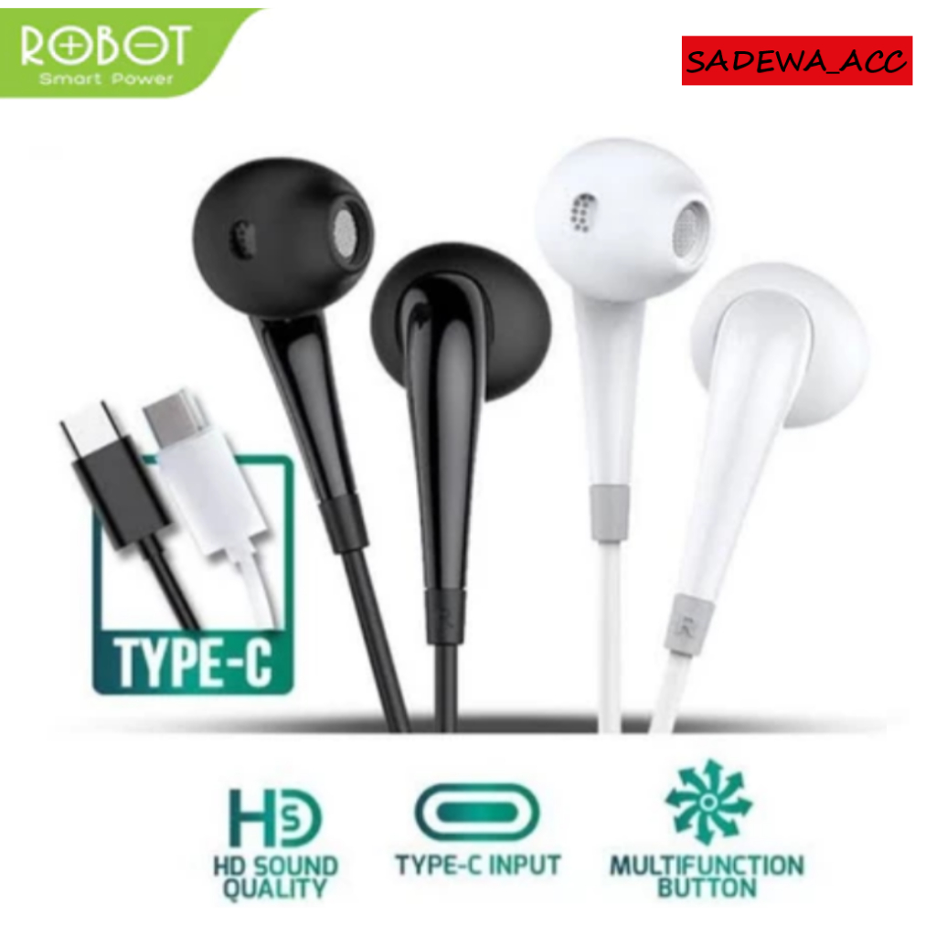 Jual SADEWAACC ROBOT REC 10 Wired Earphone In-Ear Kabel Type C Original ...