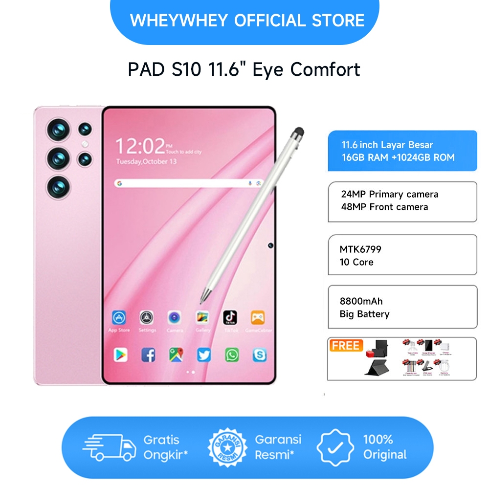 Jual Tablet PC S10 11.6inch 16GB+1024GB Tablet Android 5G SIM And WIFI ...