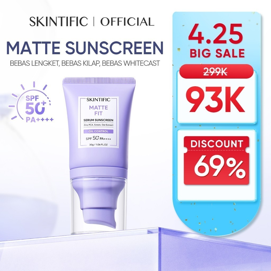 Jual SKINTIFIC Matte Fit Serum Sunscreen SPF 50+ PA++++ 30g | Shopee ...
