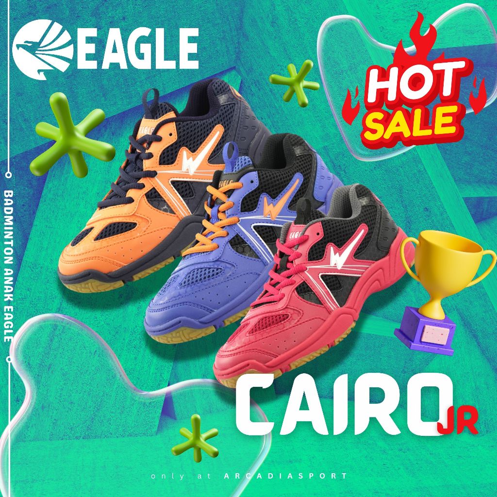 Jual SEPATU EAGLE CAIRO JR SEPATU BADMINTON BULUTANGKIS ANAK ARCADIA SPORT | Shopee Indonesia