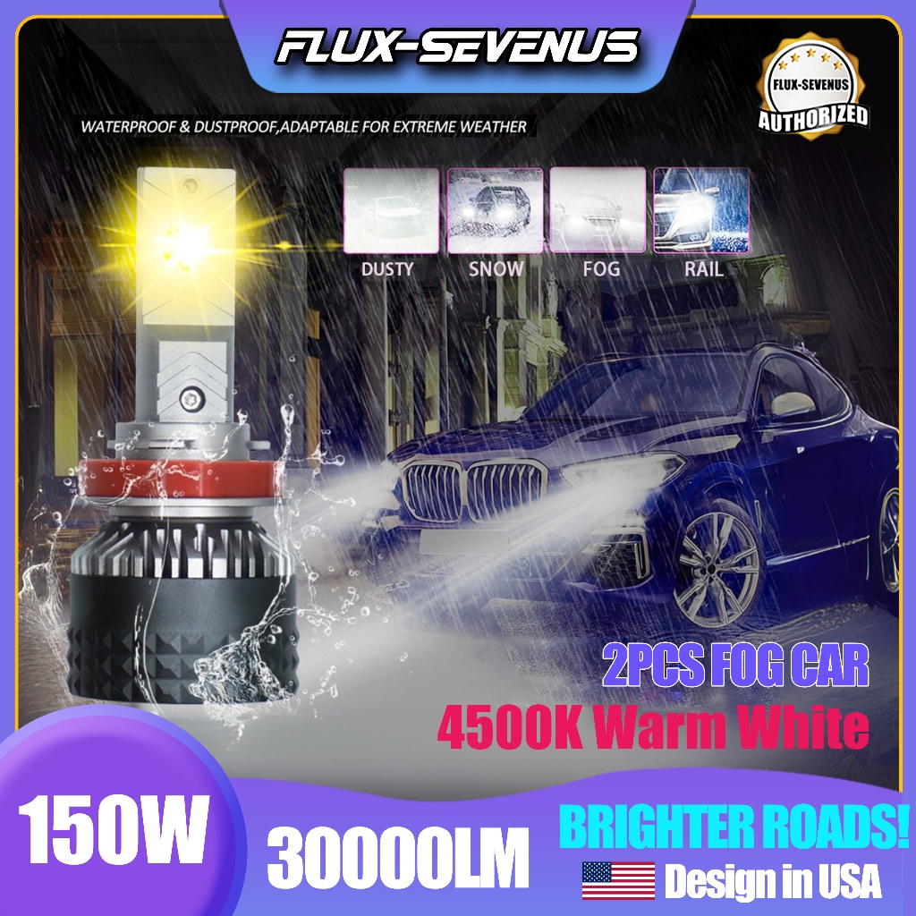 Jual FLUX-SEVENUSA 2PCS Zeus Bright 4500K 9005 H11 H4 30000LM LED ...