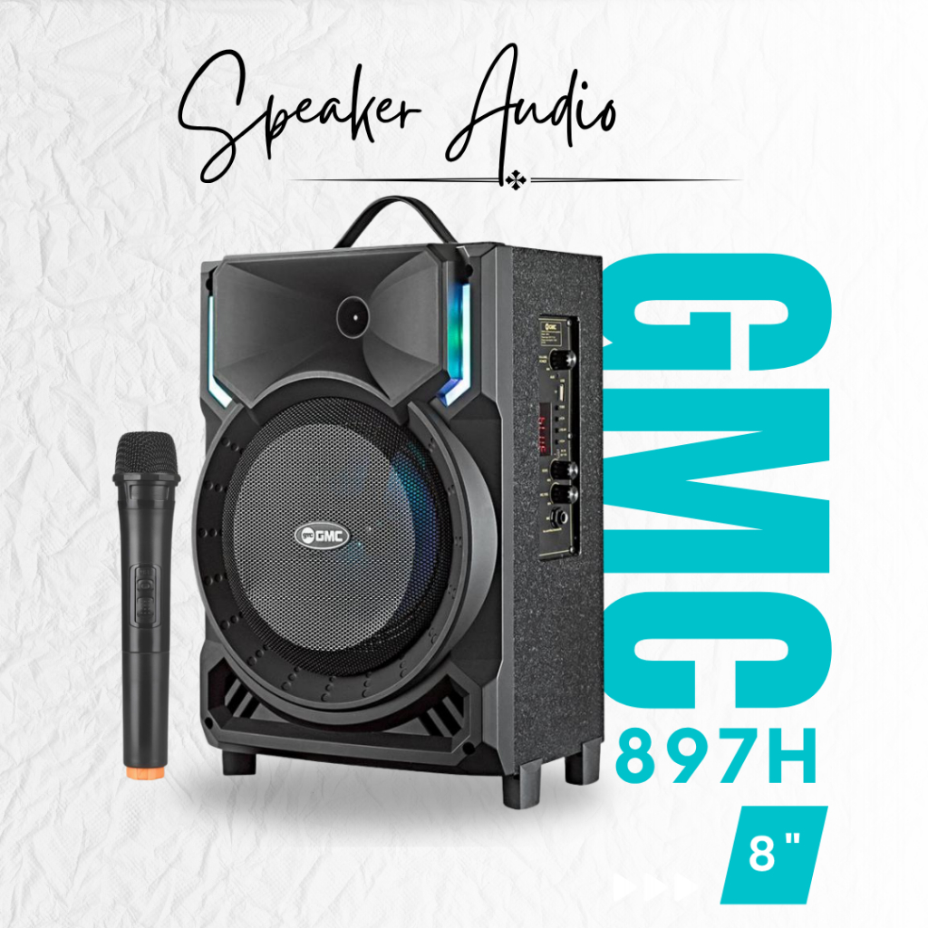 Jual Speaker Bluetooth Portable GMC 897H 8 inch SNI Karaoke Termasuk ...
