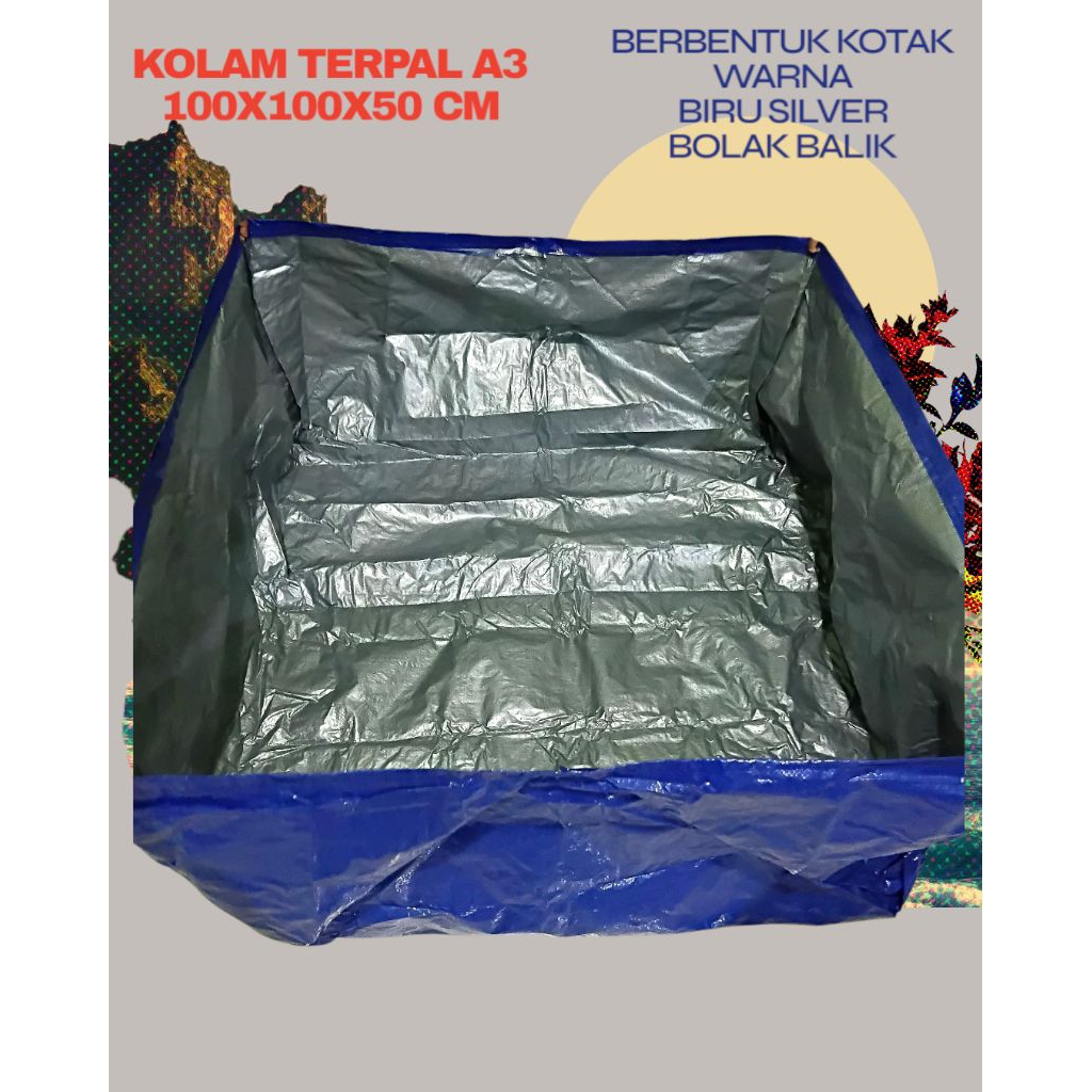 Jual Kolam Terpal Ukuran 100x100x50 (Cm) A3 Korea Murah dan Sudah ...