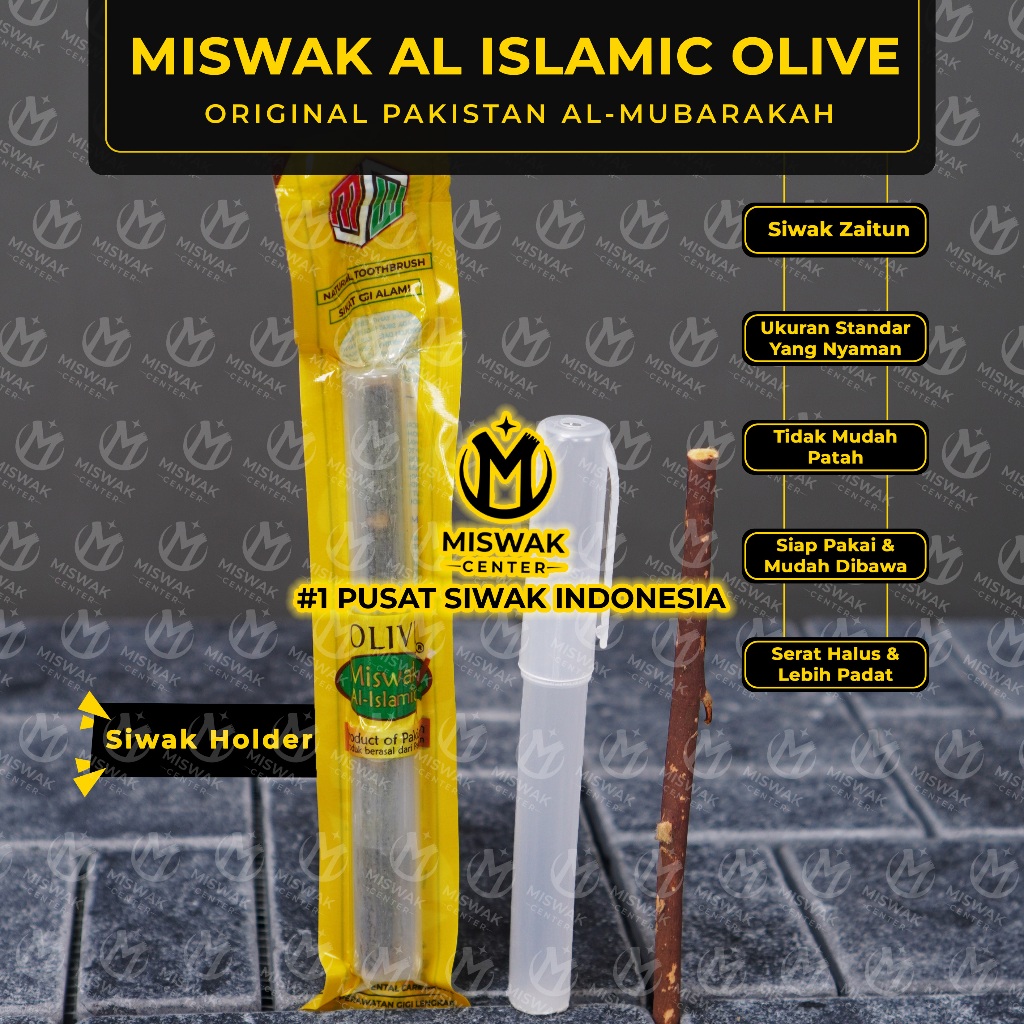 Jual [OLIVE/MISWAK ZAITUN - MISWAK AL ISLAMIC - DENGAN HOLDER] - SIWAK ...