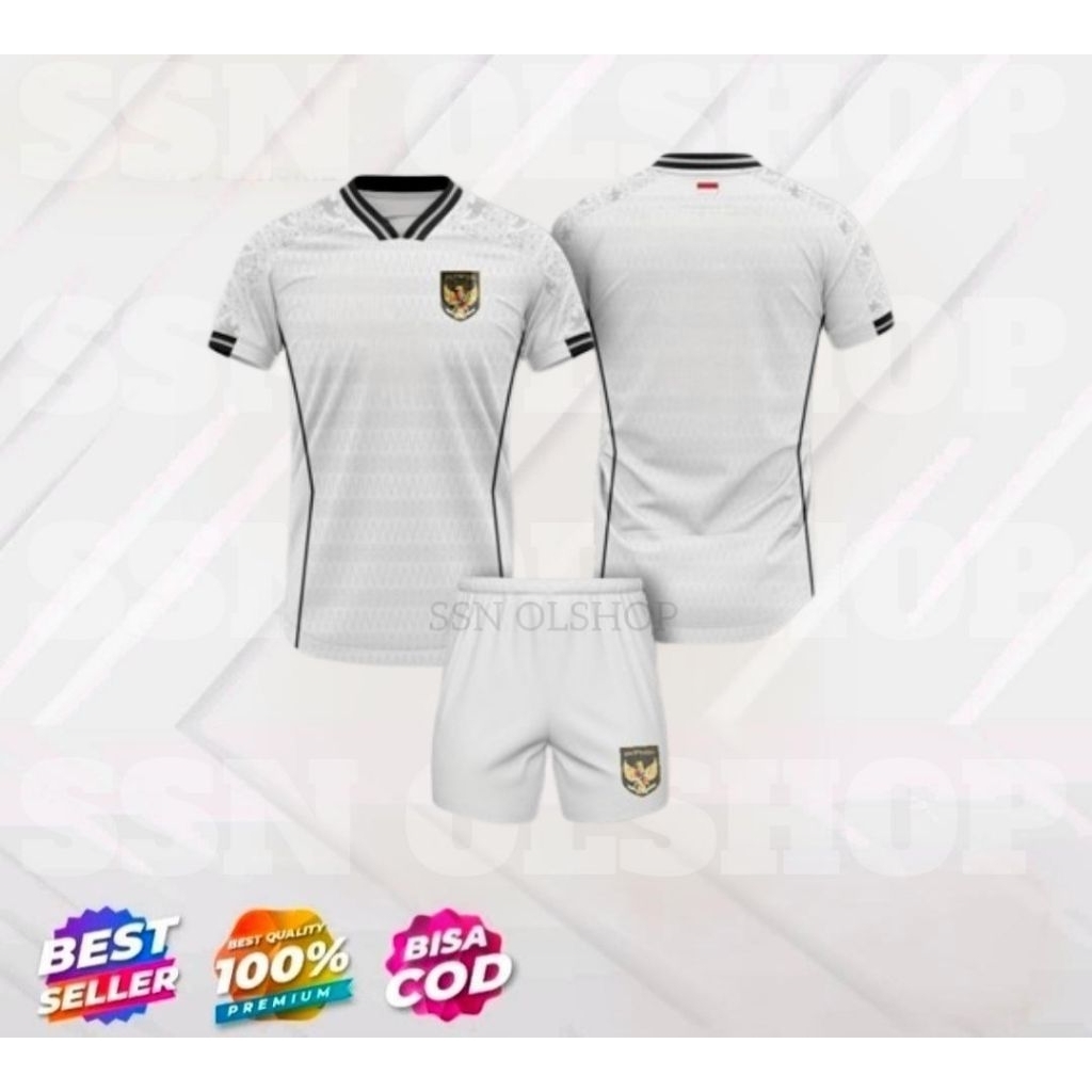 Jual setelan jersey timnas indonesia away putih 2024 baju bola timnas indonesia putih dewasa ...