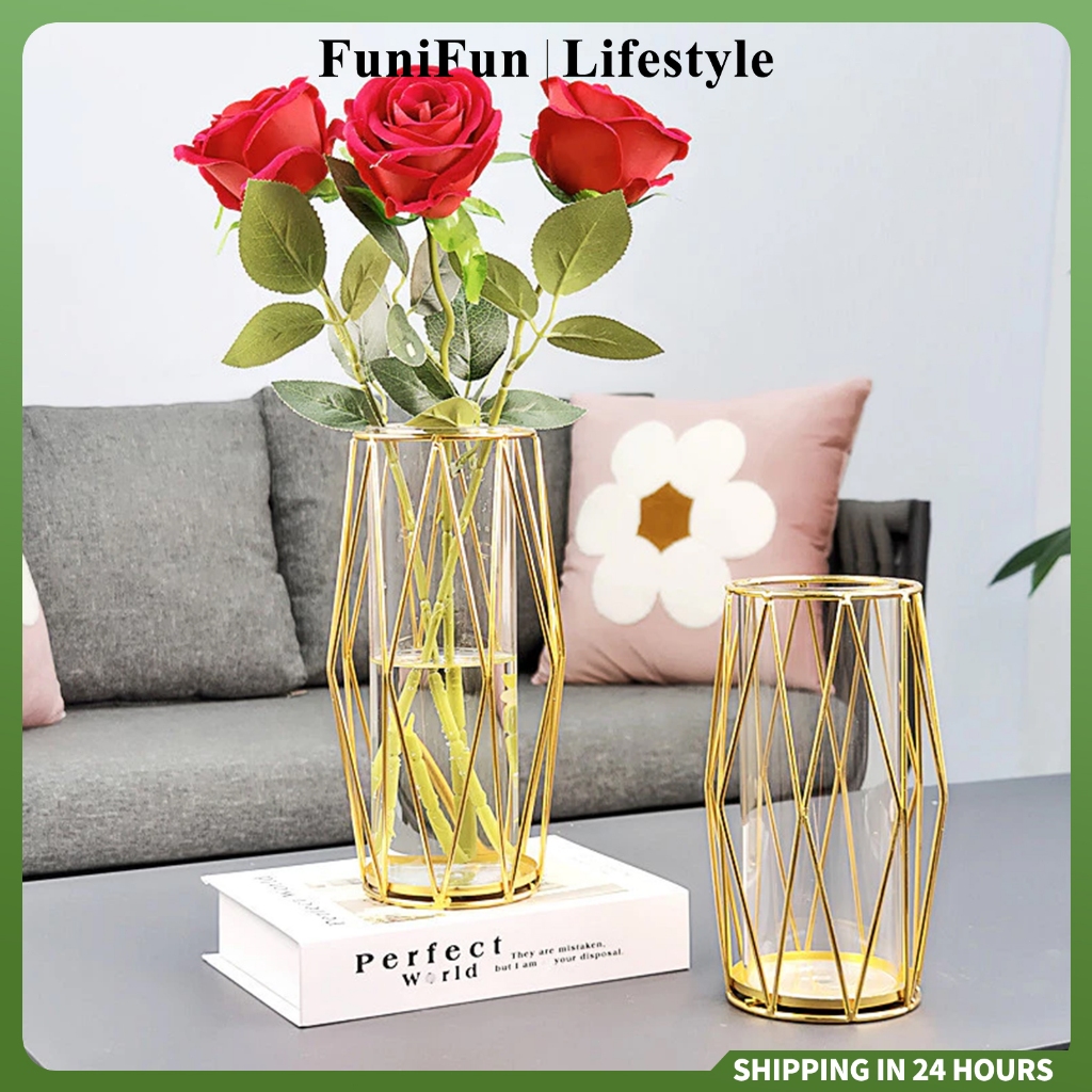Jual FuniFun Vas Bunga Kaca Hidroponik Kreatif Palsu Rangkaian Bunga ...