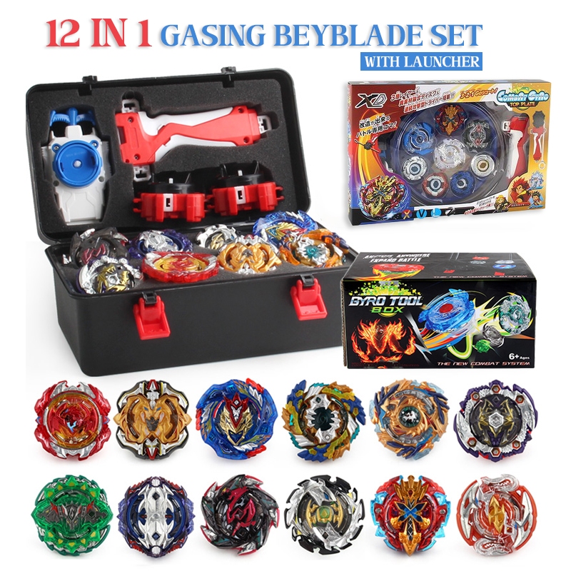 Jual 12Pcs Gasing Beyblade Burst Mainan Anak Spinning Tops launcher ...
