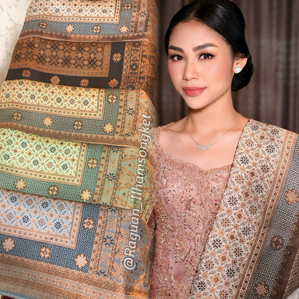 Jual NEW Songket Atbm Bunga Tabur Tembaga / Songket Tenun Mesin ...