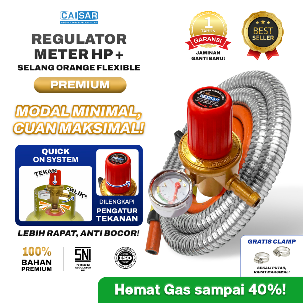 Jual CAISAR - Paket Regulator Kompor Gas Meter High Pressure Premium ...