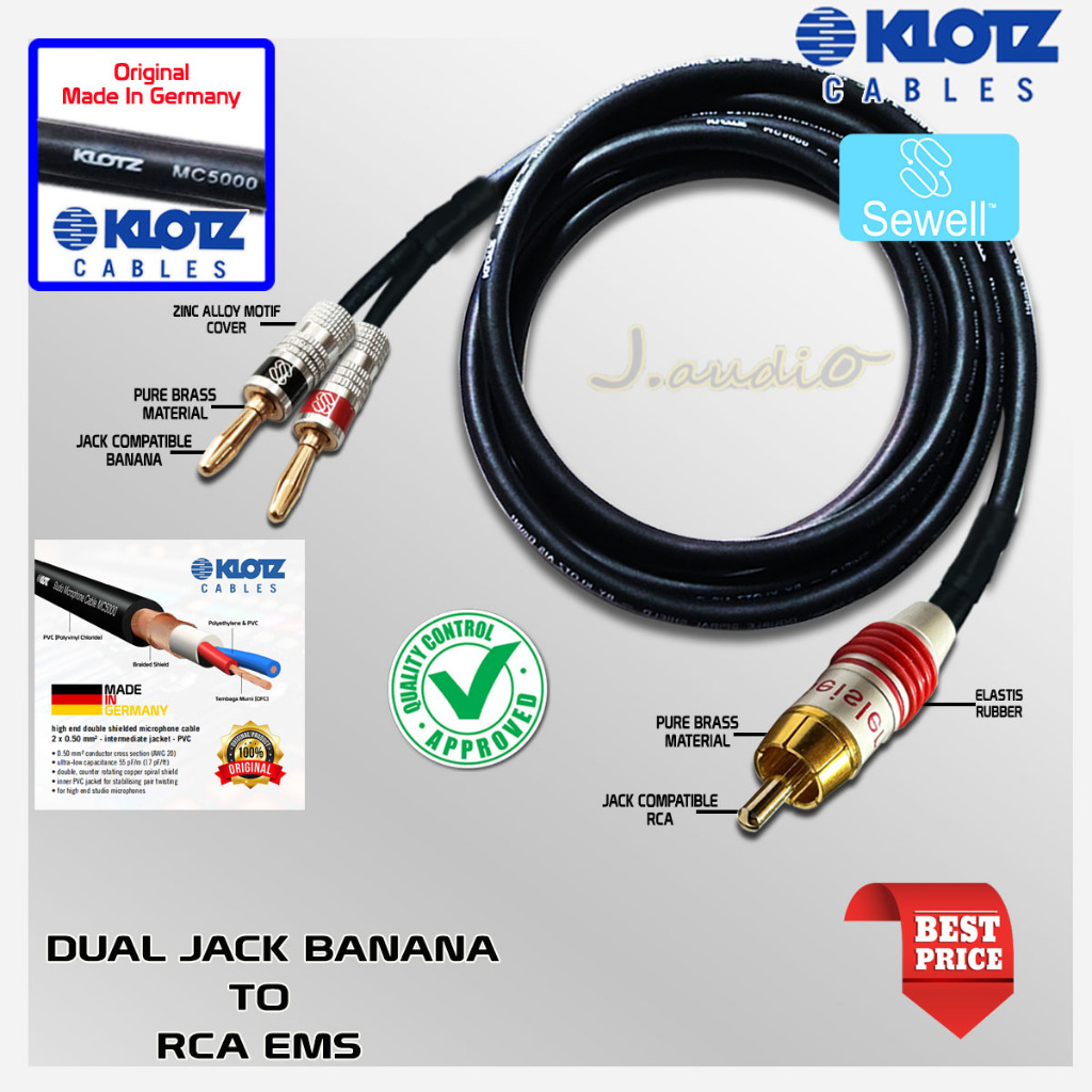 Jual KLOTZ MC5000 - Kabel audio / kabel sound terbaik 1x RCA EMS to 2x ...