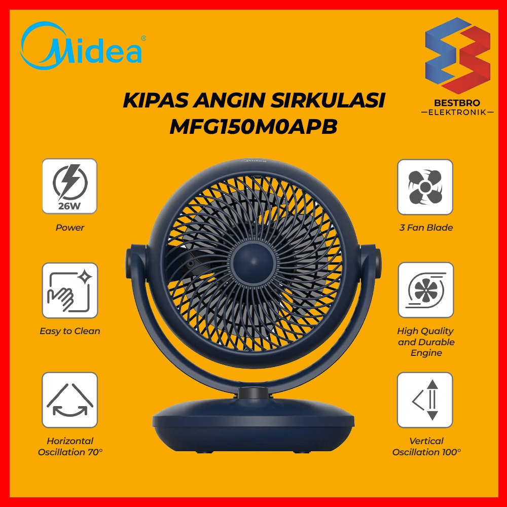 Jual Midea MFG150M0APB Kipas Meja / Circulation Fan Mini Size | Shopee ...