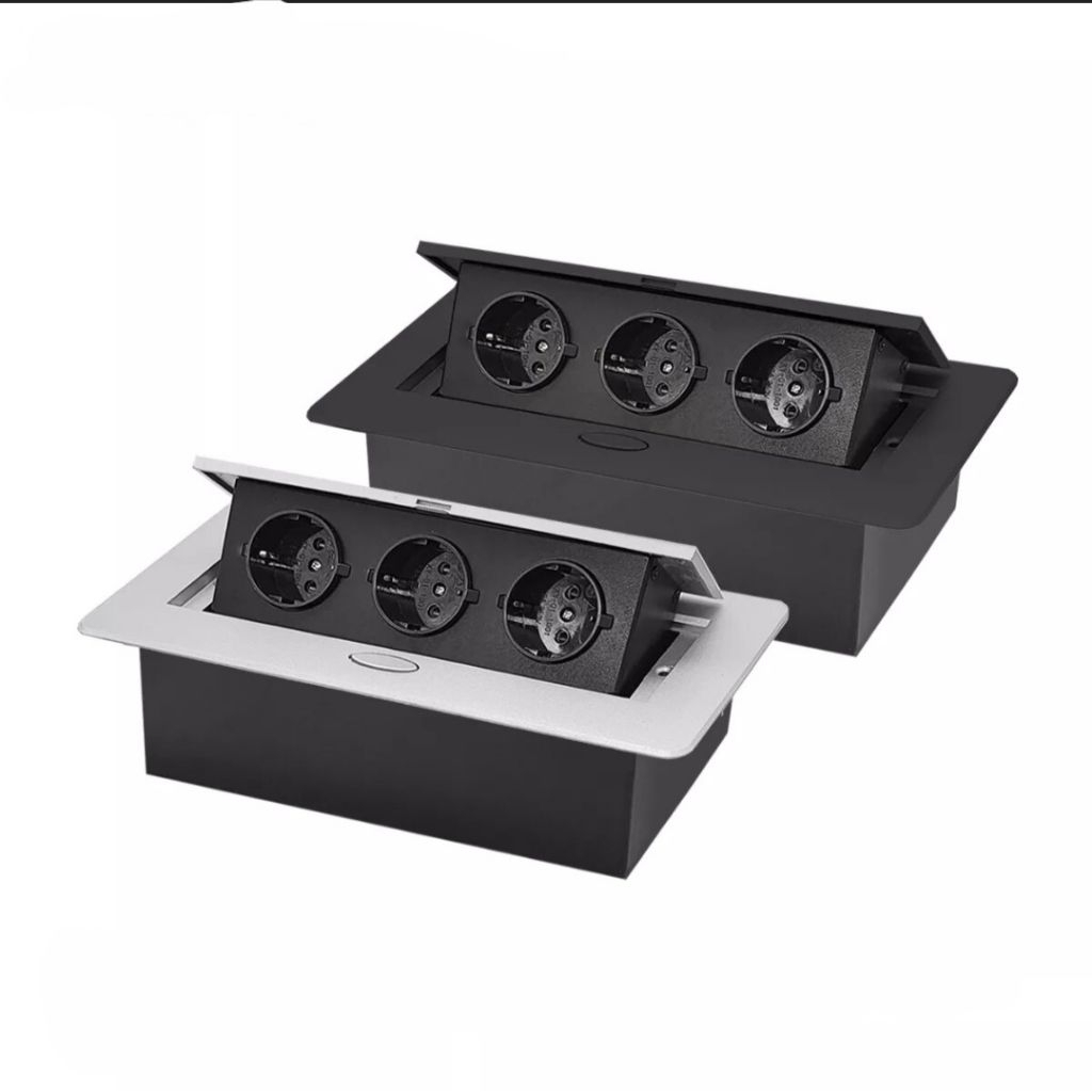 Jual Stop kontak meja meeting colokan 3 lubang masuk meja soket plug ...