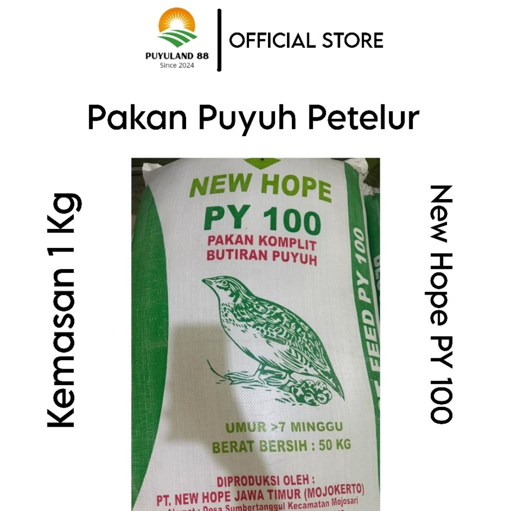 Jual Pakan Puyuh Petelur PY 100 New Hope 1Kg Repack | Shopee Indonesia