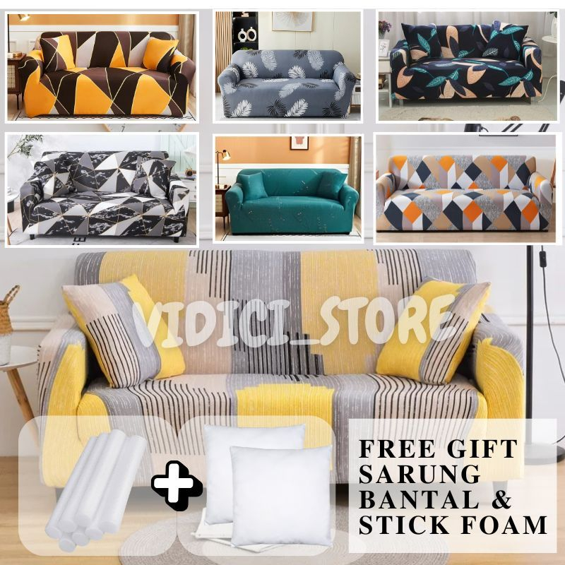 Jual BONUS STICK FOAM ! Cover Sofa Elastis Pattern Motif Menarik/Anti ...