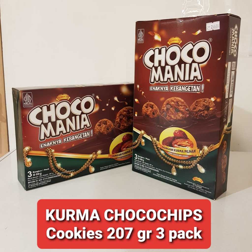 Jual CHOCOMANIA Chocochips Kurma Gift Pack 207gr / CHOCO Mania 3 pack x ...