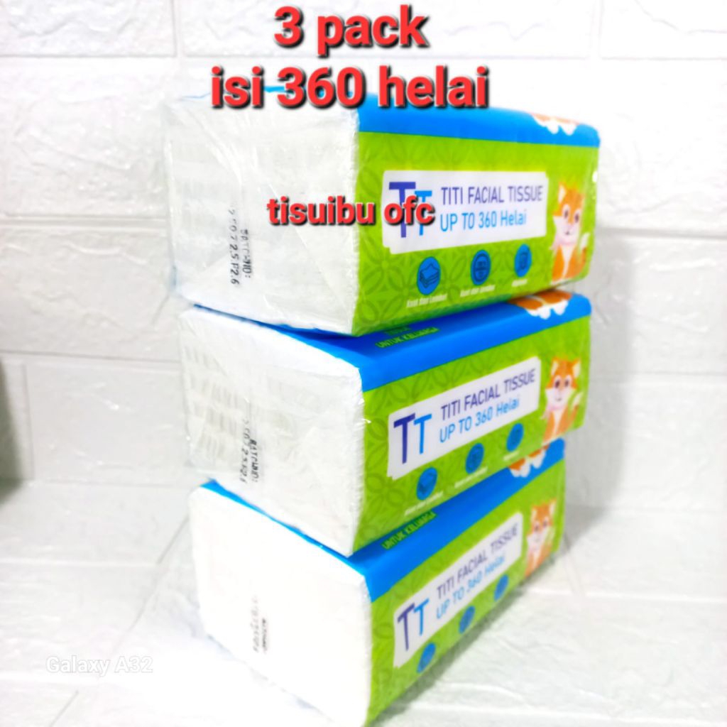 Jual (paket 3 pack) TITI Facial Tissue isi 360 Helai, Tisu Murah Titi ...